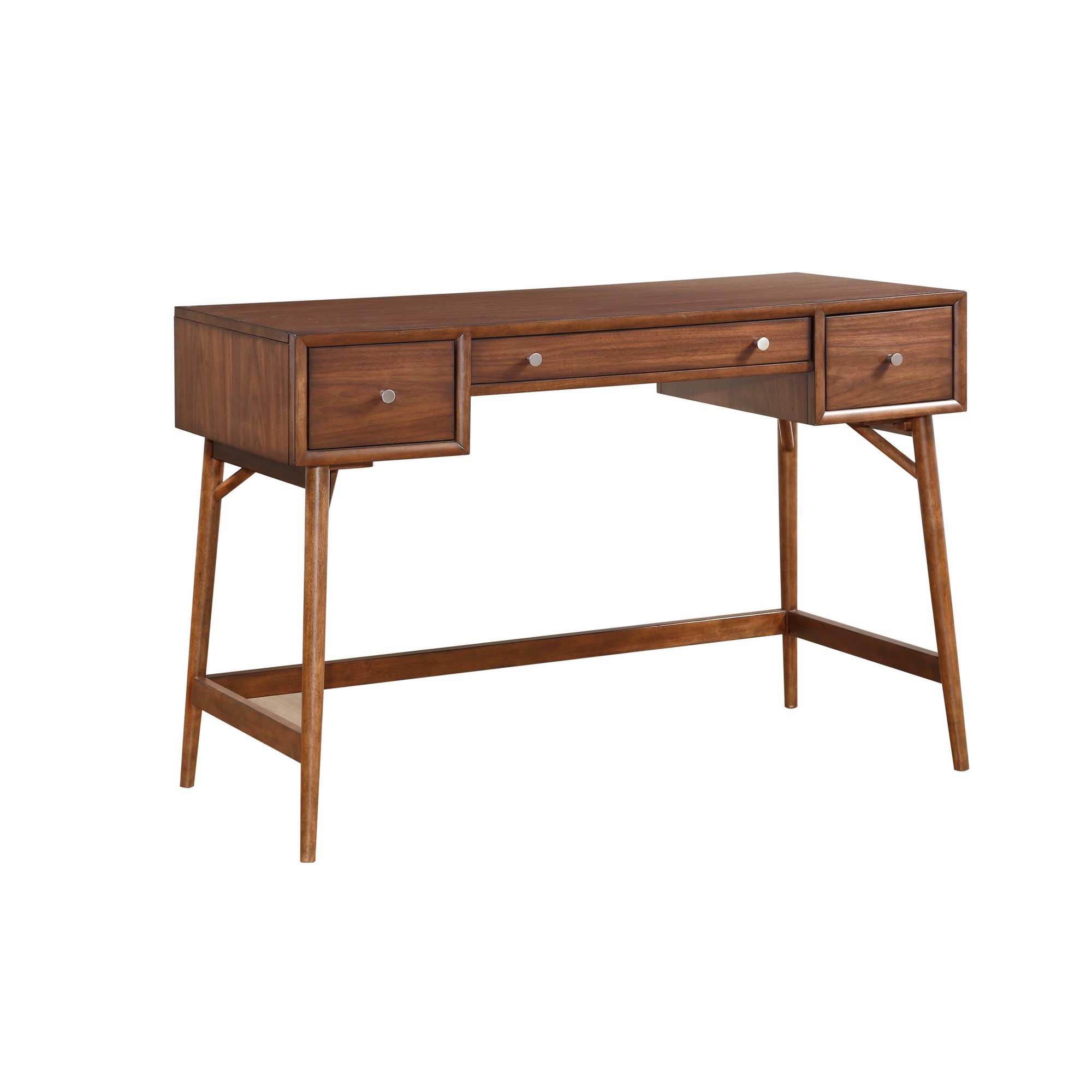 Benjara 3 Drawer Wooden Counter Height Writing Desk with Splayed Legs ...