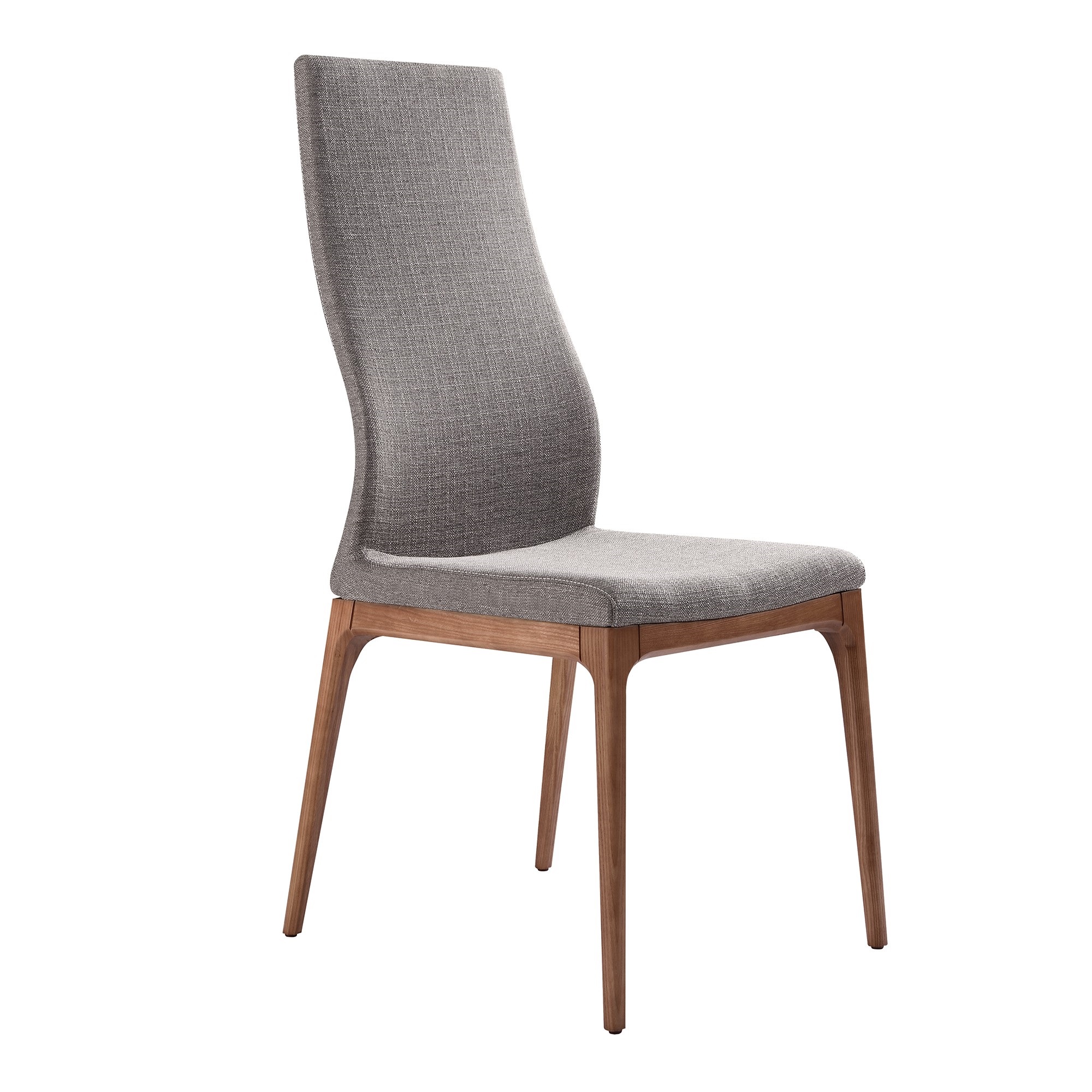 Benjara Fabric Sloped Elongated Back Dining Chair with Splayed Legs ...