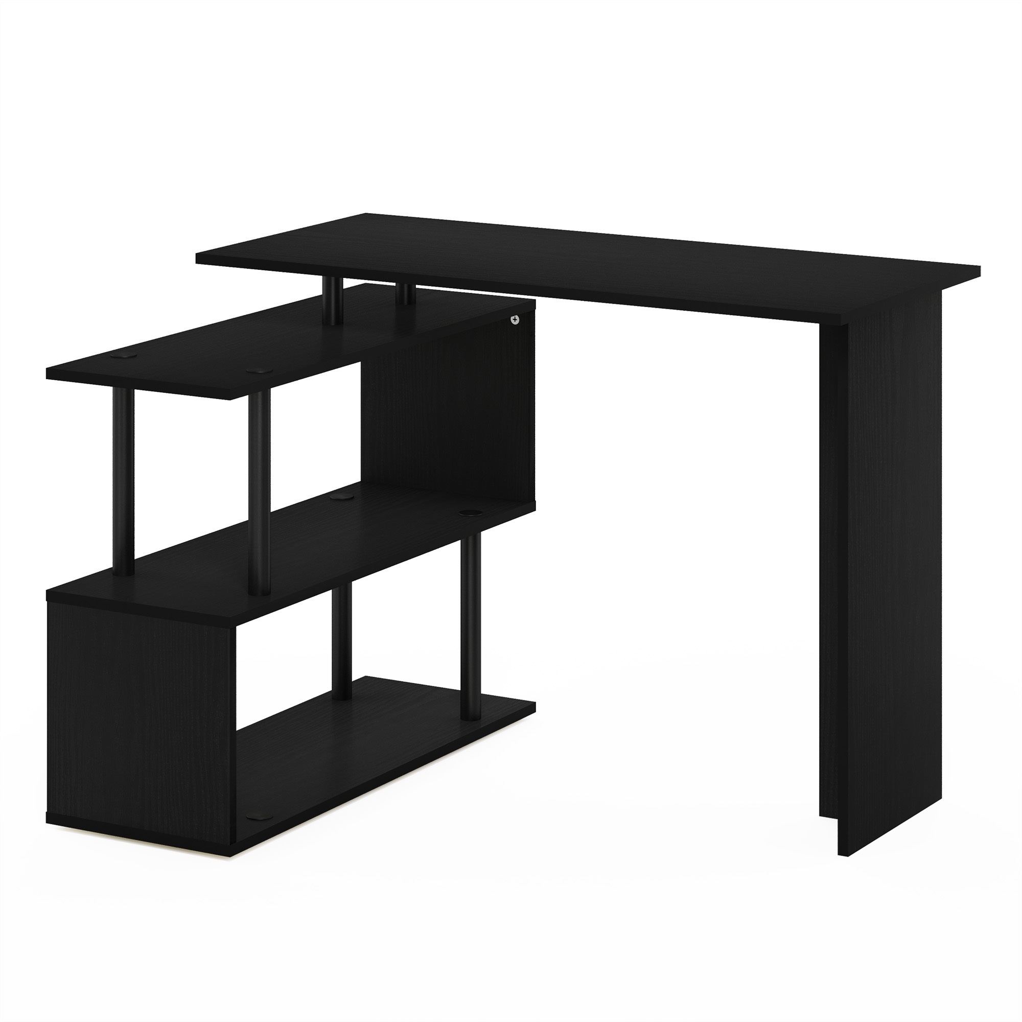FURINNO Furinno Moore L-Shape Computer Desk with 3-Tier Shelves ...