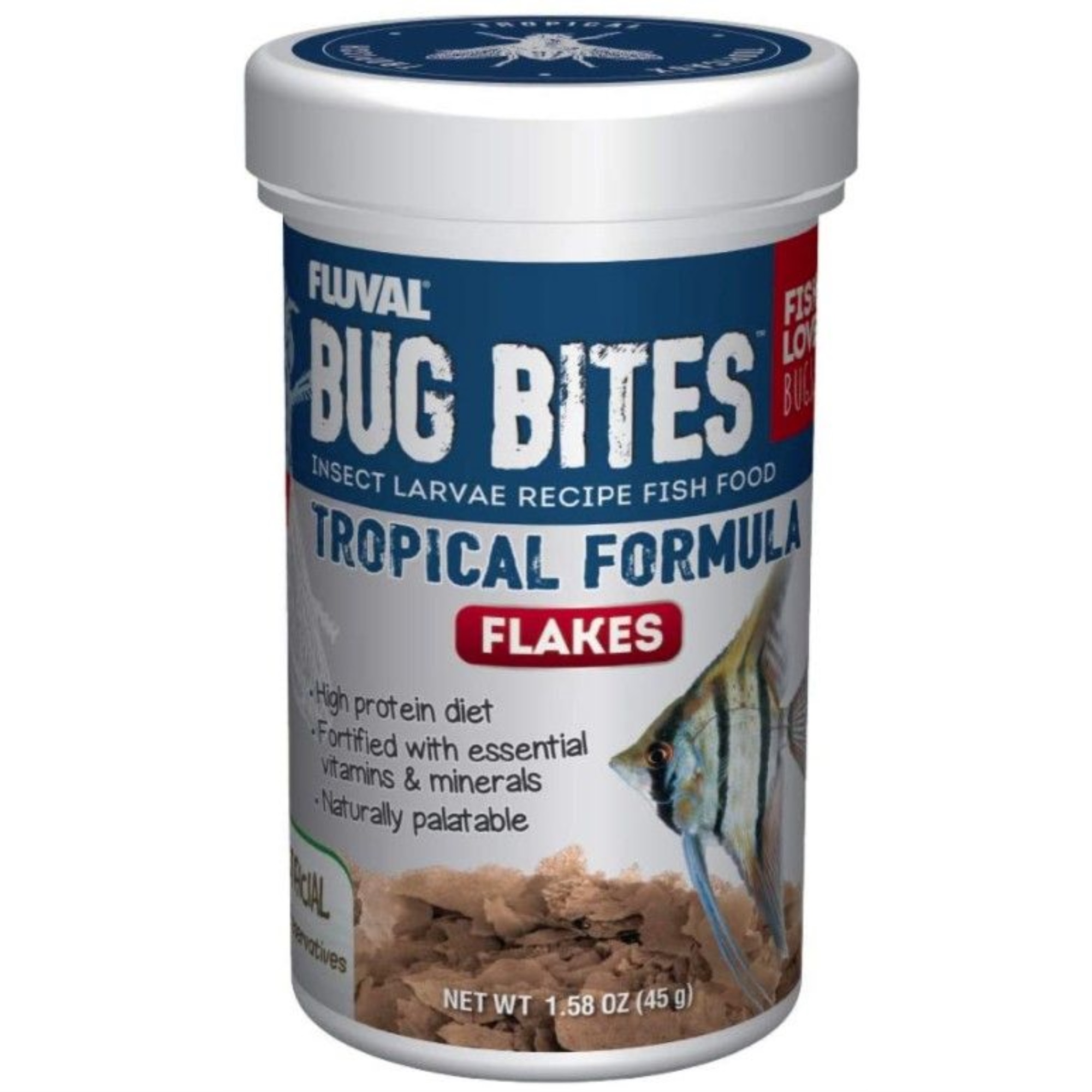 FLUVAL Fluval Bug Bites Insect Larvae Tropical Fish Flake 1.59 oz