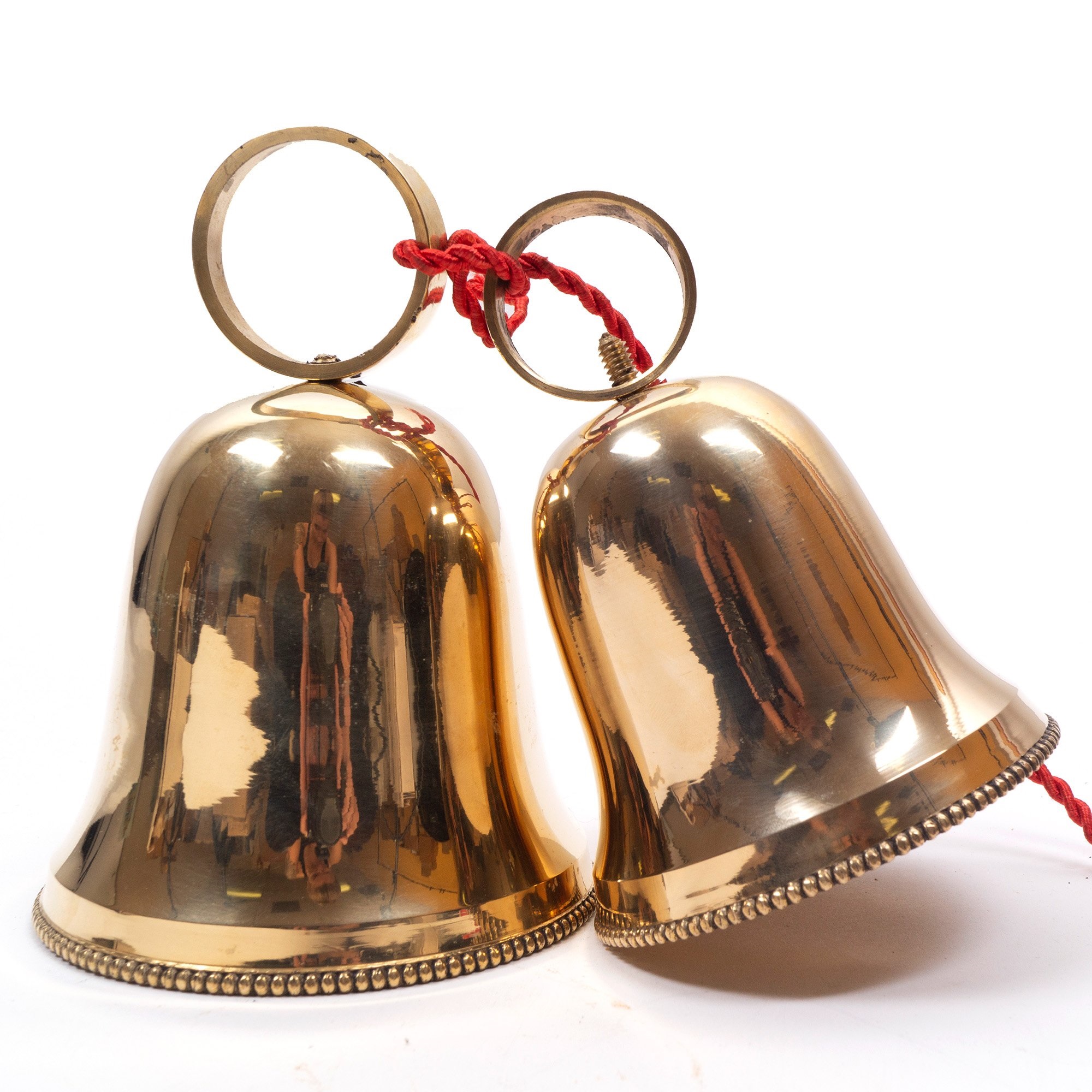 INDIA OVERSEAS TRADING CORP BR18524 Brass Christmas Bell Pair