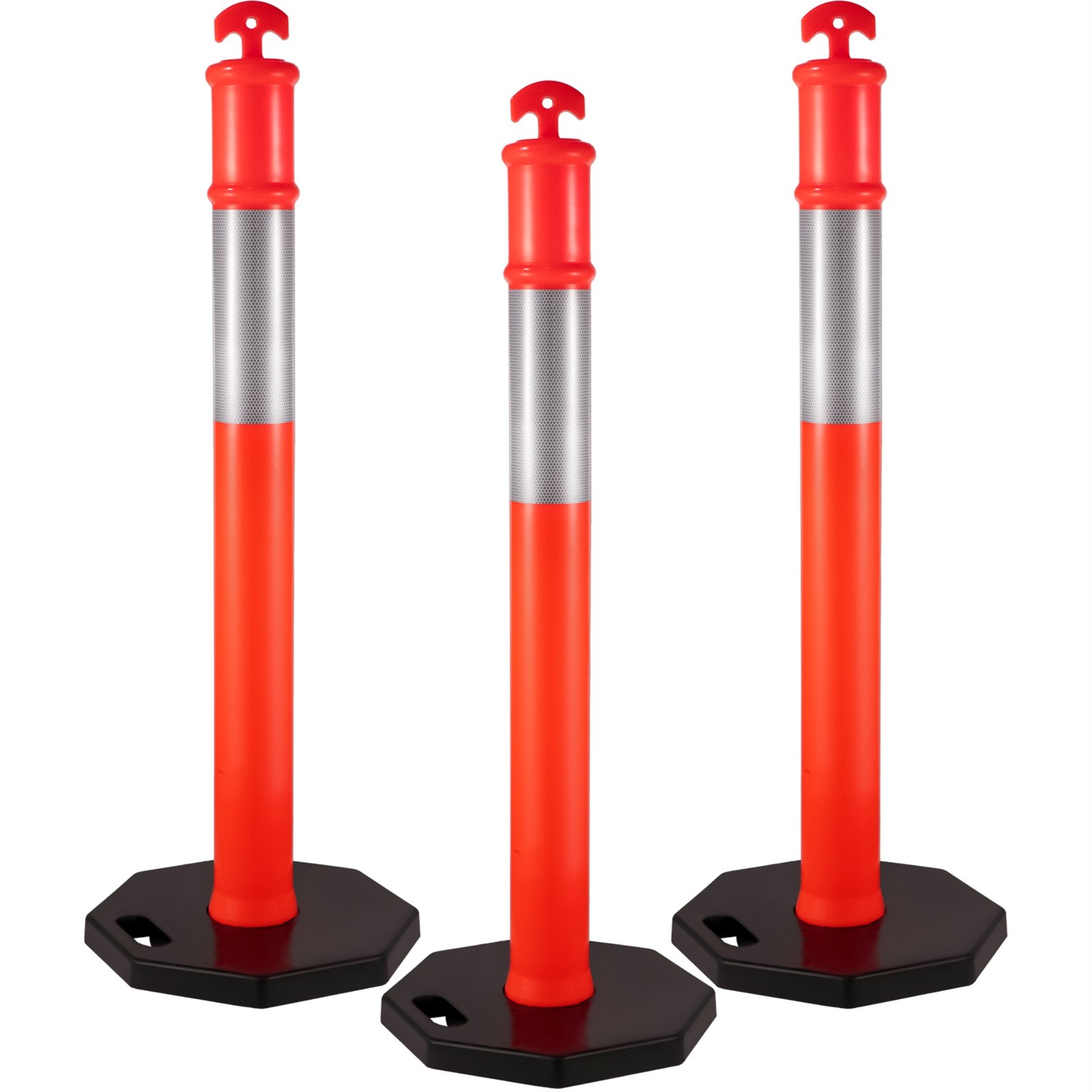 VEVOR Traffic Cones / 44" Delineator Cones/posts, Box Of 3 Posts, With ...