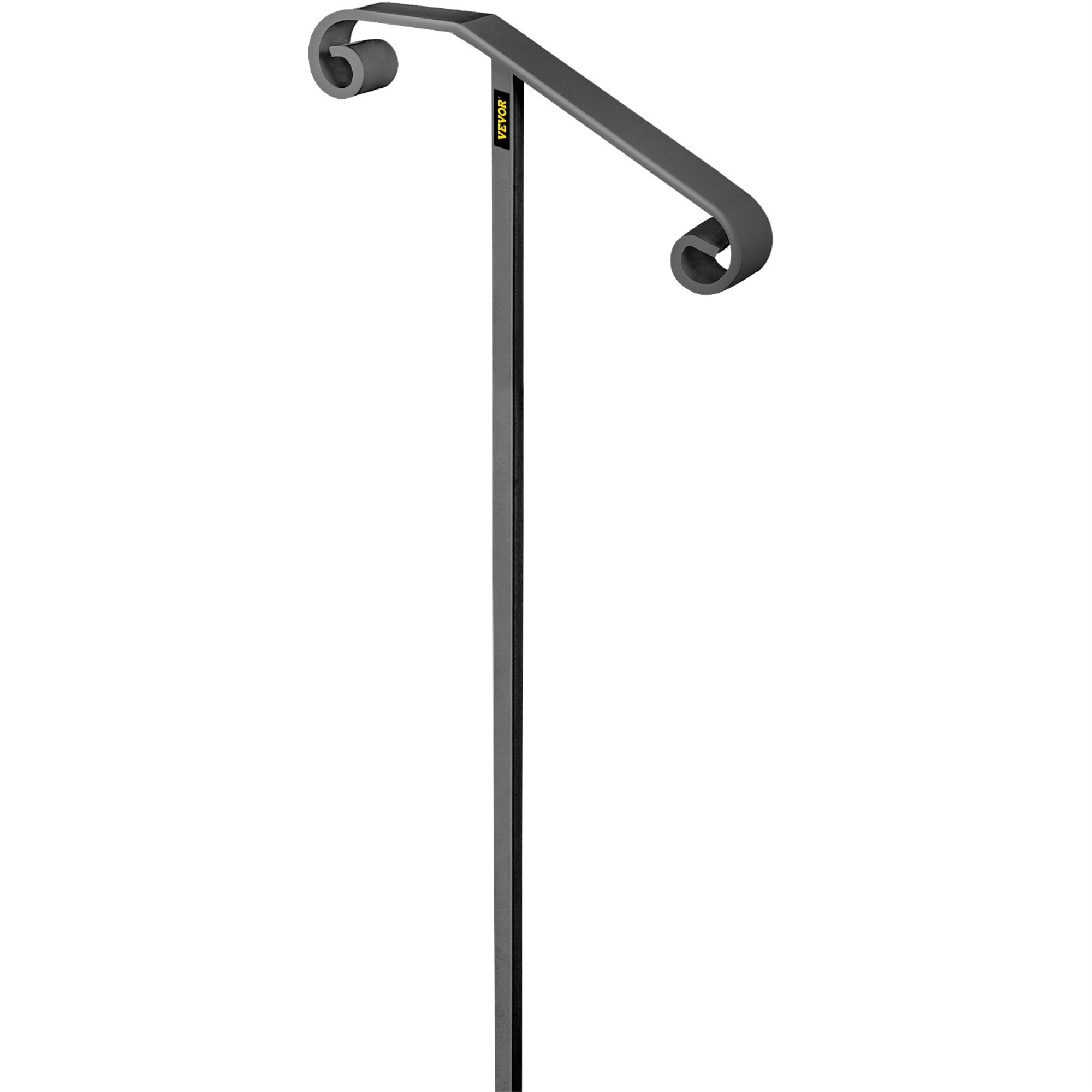 VEVOR Single Post Handrail Wrought Iron 1-2 Steps Gray Concrete Steps ...